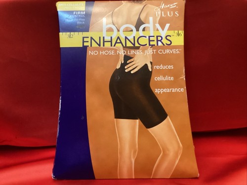 Hanes Plus, Body Enhancers Black, Size Two Plus,REDUCES CELLULITE ...