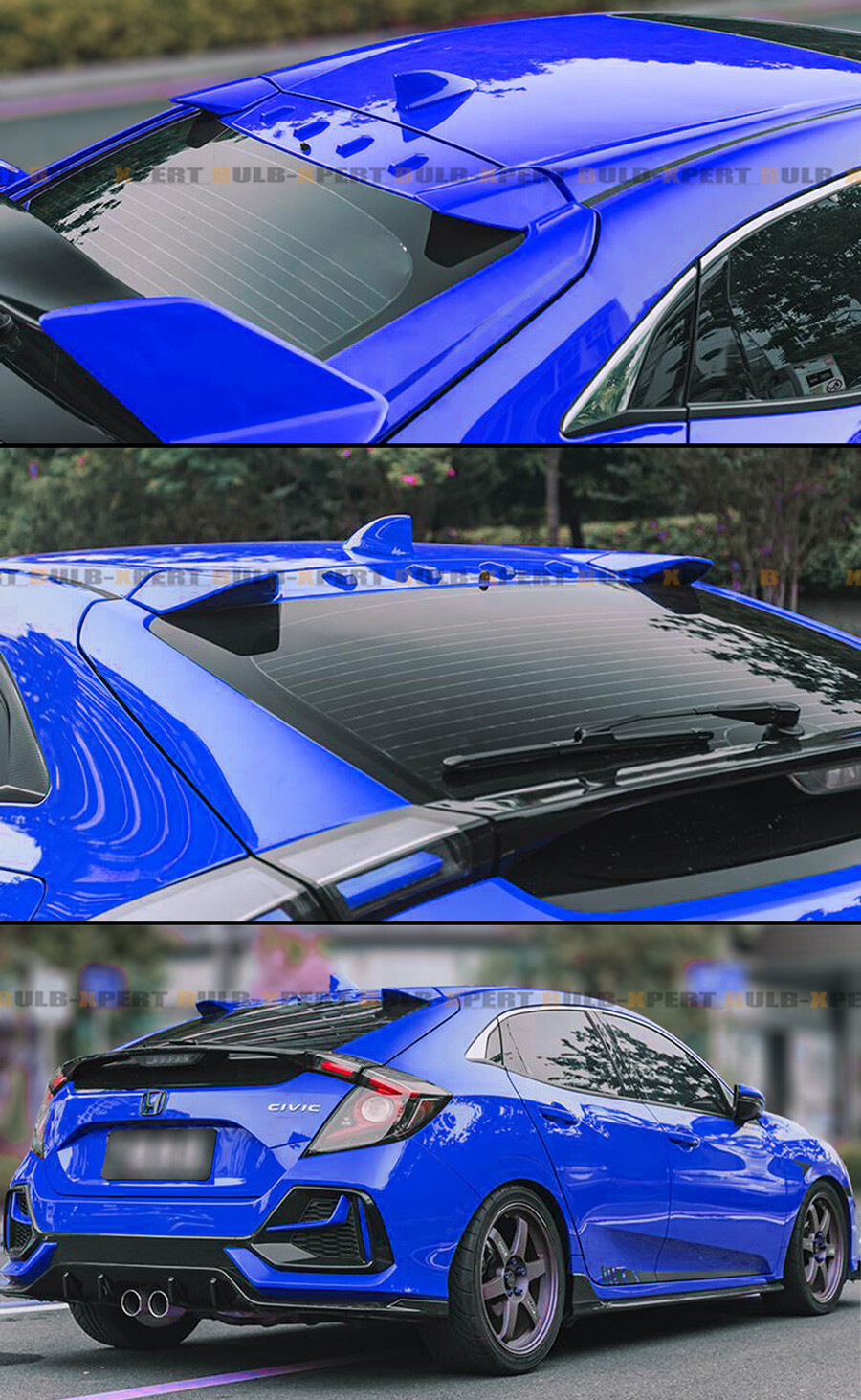 FOR 2016-2021 CIVIC FK4 FK7 5DR HATCHBACK BLUE TYPE R STYLE VORTEX ROOF ...