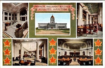 Vintage Winnipeg Manitoba Provincial Parliament Buildings Postcard ...