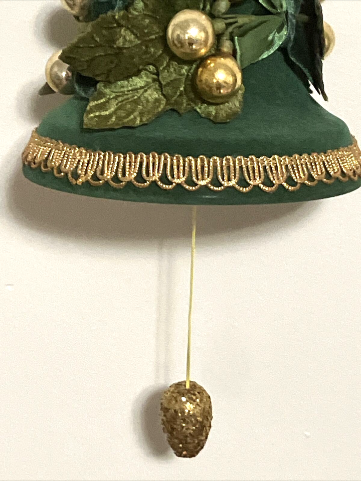 VTG RETRO Schmid Bros. Christmas Musical Bell FLOCKED Mercury Glass ...