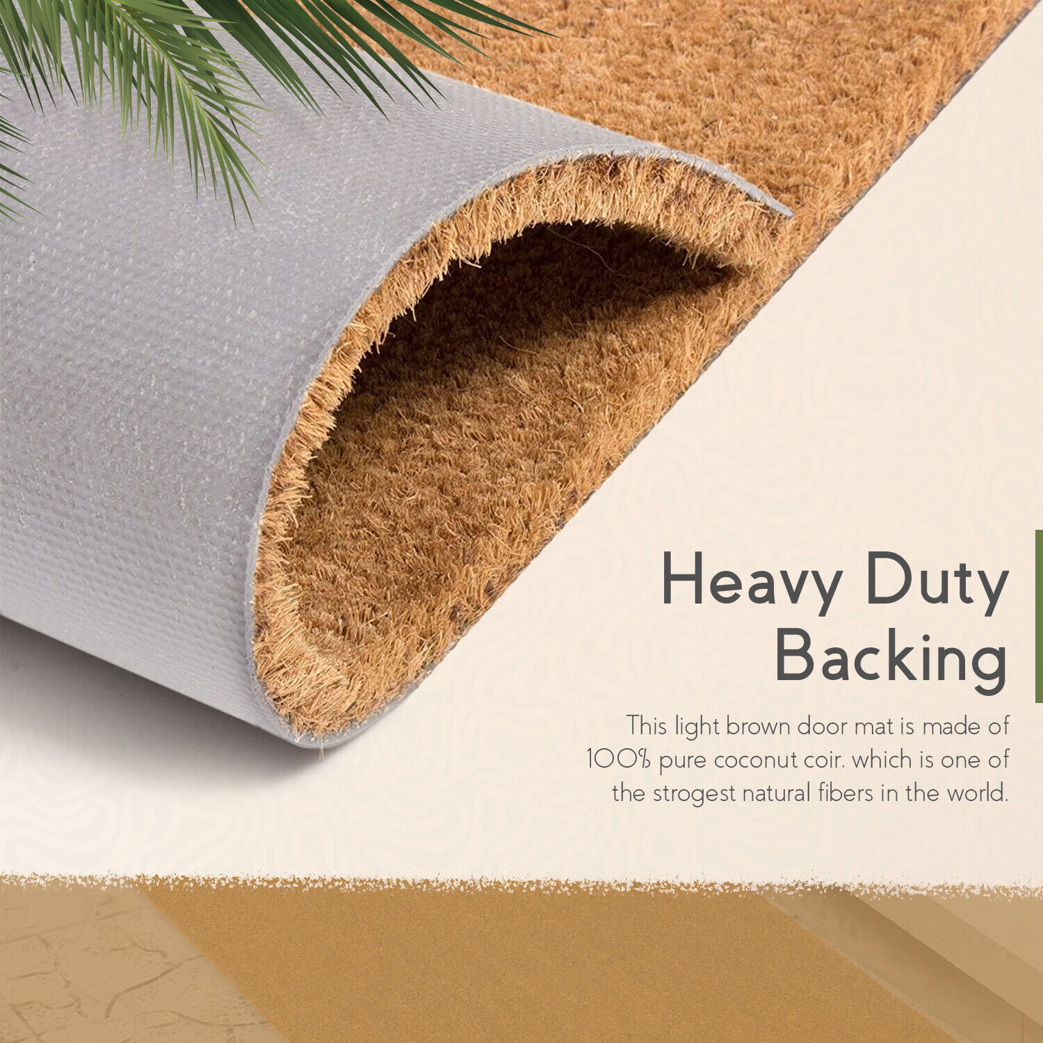 Natural Coconut Coir Entrance Door Mat Heavy Duty Outdoor Lobby ...