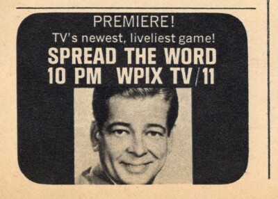 1964 WPIX NEW YORK TV GUIDE DEBUT AD~BILL NIMMO hosts SPREAD THE WORD ...