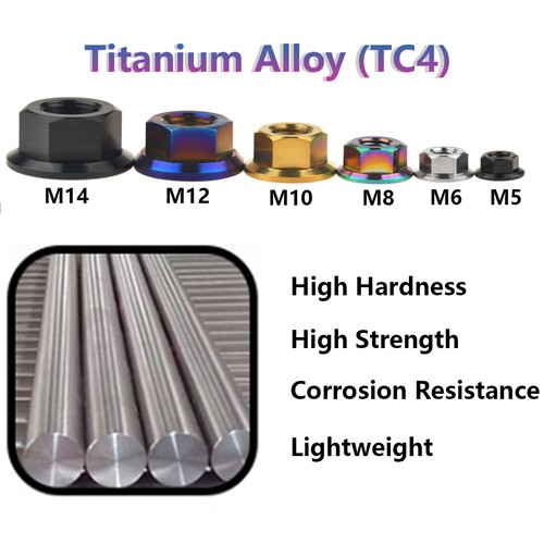 M5 M6 M7 M8 M10 M12 M14 M16 Titanium Nuts Flange Shoulder Hex Nut for ...