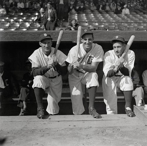 Leon Goslin Henry Greenberg And Charlie Gehringer 1935 Old Baseball ...