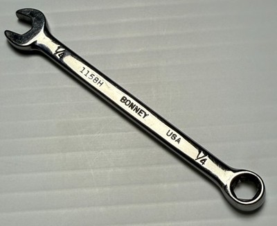 Vintage Bonney Tools 1158H - 1/4" Chrome Combination Wrench 6 Point ...