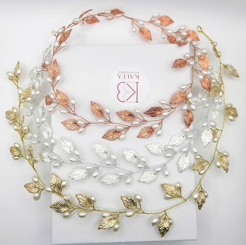 Wedding Pearl Bridal Hair Garland Headband, Pearl Wire Head Wreath for ...