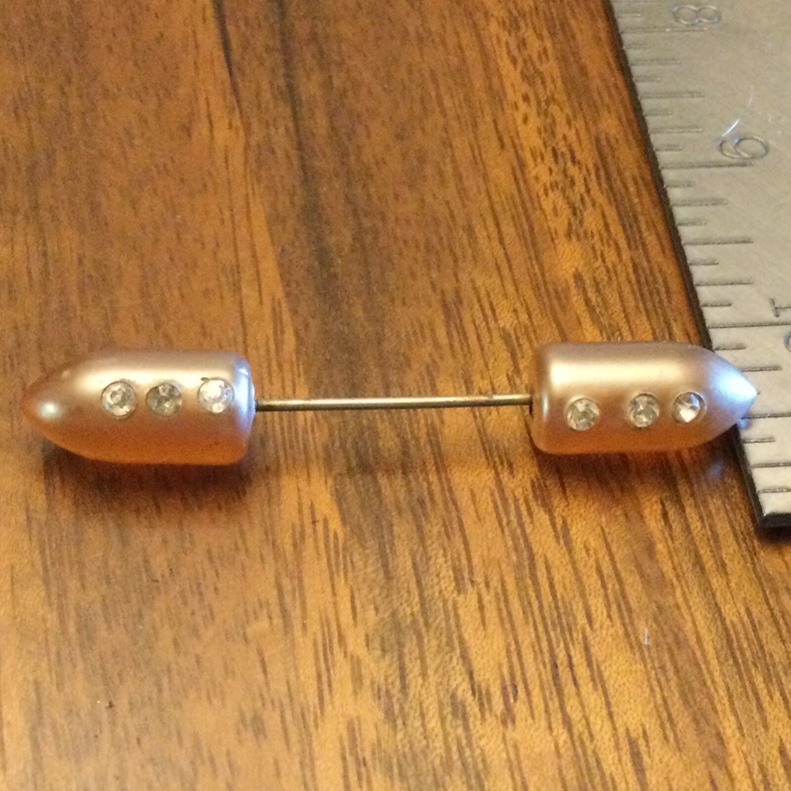 Stunning Vintage Estate Double End Stick Pin with Rhi… - Gem