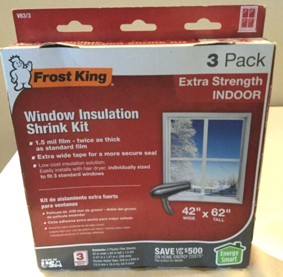 Frost King Extra Strength Indoor Window Insulation Shrink Kit (3 Pack ...