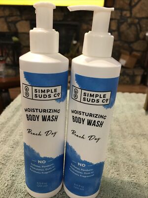 Simple Suds Co (2 Bottles) Beach Day Natural Body Wash, Moisturizing ...