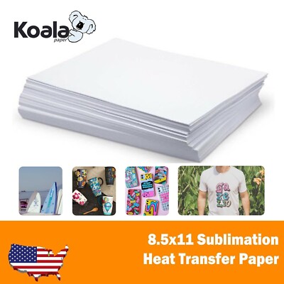 Koala Sublimation Paper 8.5x11 115g for Inkjet Heat Transfer Mugs ...