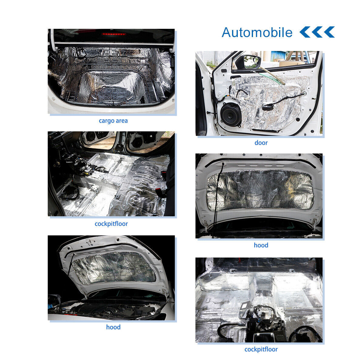 50x Sheets Sound Deadening Damping Mat Car Silent Compact Van Proofing ...