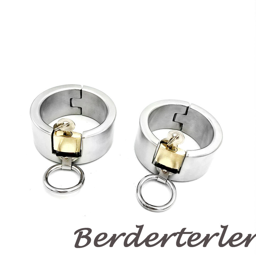 Stainless Steel Lockable Handcuff Wrist Restraints Hand Cuff Fetish ...