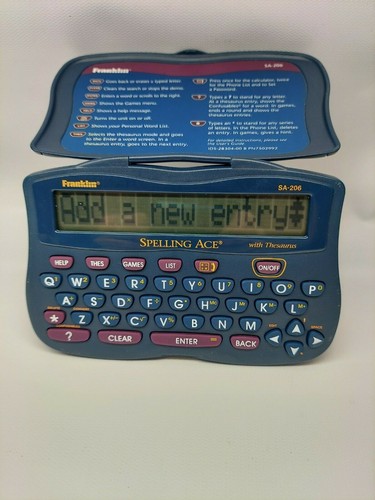 Franklin Spelling Ace Sa-206 Spell Checker Thesaurus Games Calculator ...