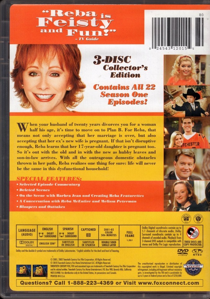 DVD: "Reba: The Complete First Season" full screen DVD; 22 episodes | eBay