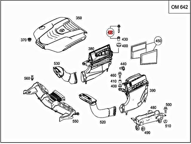Mercedes-Benz 0000940150 Genuine OEM Air Cleaner Body Rear Bushing for ...