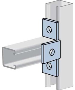 Unistrut 90-DEGREE CHANNEL FITTING UNIP1033 138x51mm, Zinc Plated Steel ...