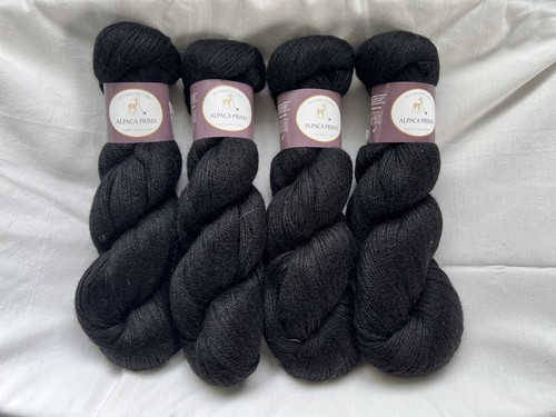 New Yarn Lot Of 4 Alpaca Prima Plymouth Yarn Sock Twist - Black | eBay