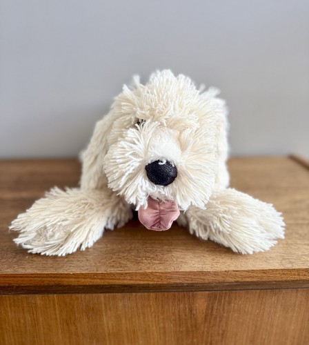 Folkmanis Wheezing Dog Hand Puppet Fluffy White Shaggy Plush Stuffy Toy ...