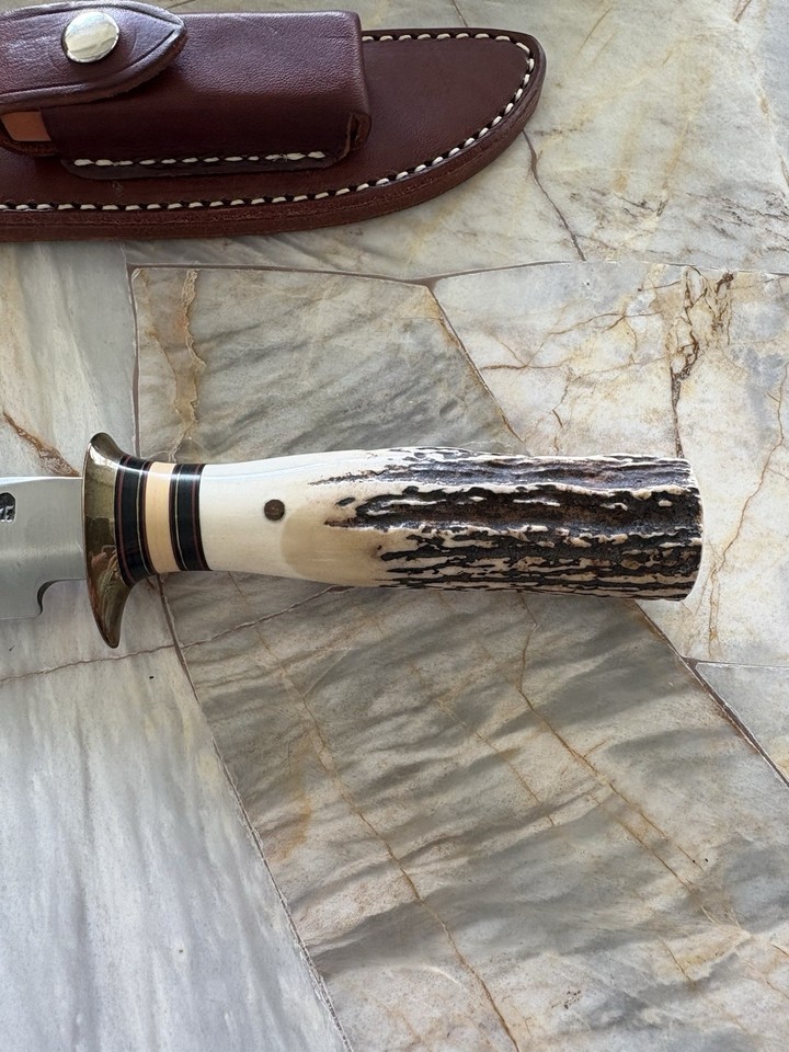 J. Behring Handmade 6” Sticker Knife – Stag Handle, Sullivan Sheath | eBay