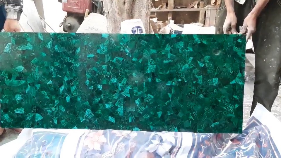 24" Green Malachite Stone Coffee Table Handmade Random Gemstone Countertop Decor | eBay
