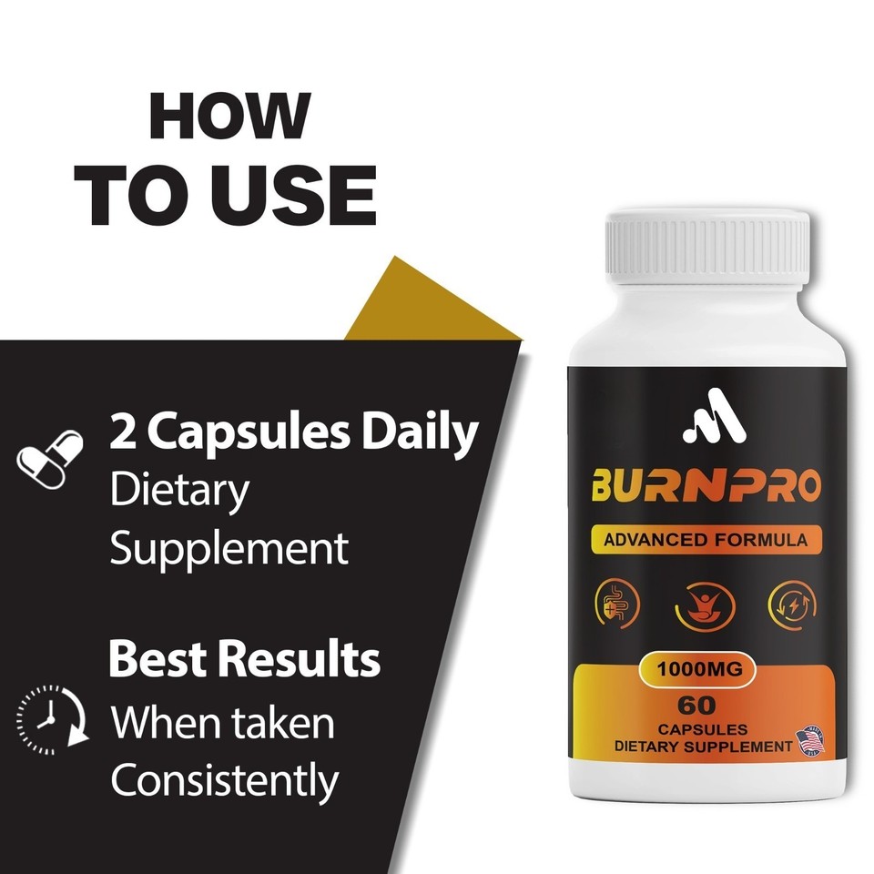 (6 Pack) Burn Pro Pills Advanced Energy & Fitness Supplement, BurnPro ...