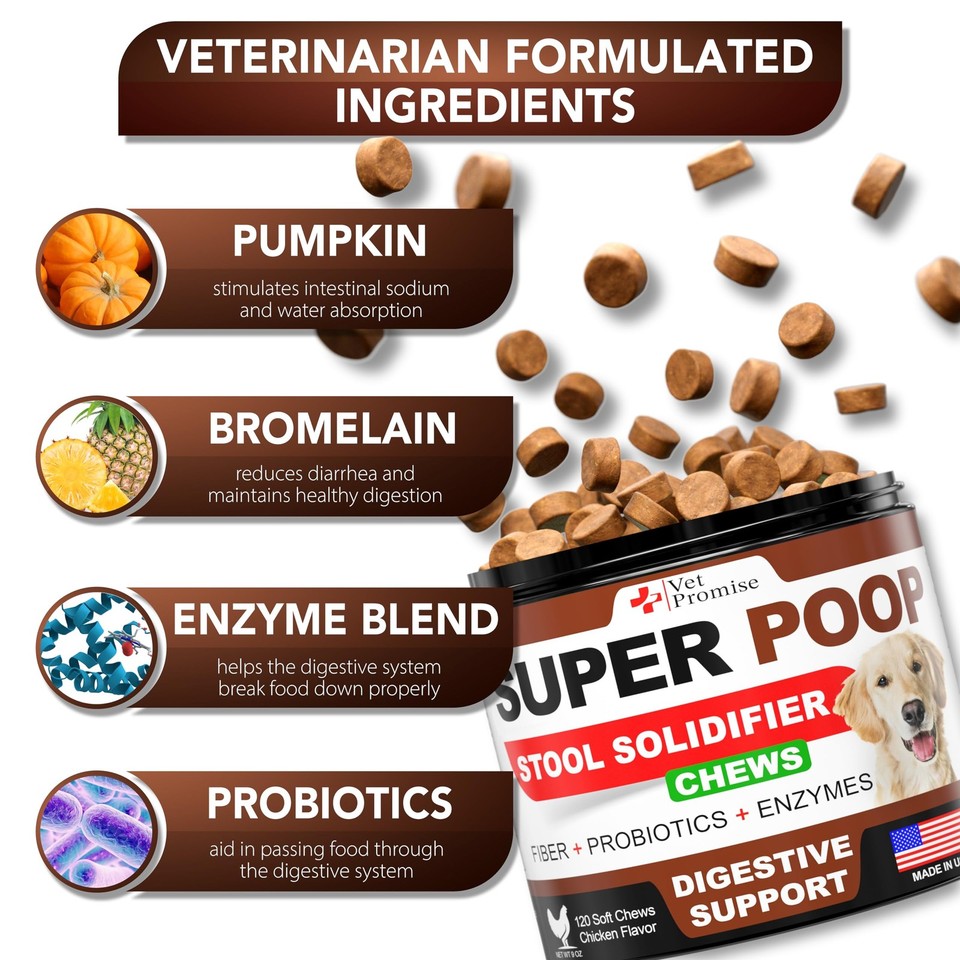 Super Poop Probiotics for Dogs - Dog Stool Softener - Fiber for Dogs ...