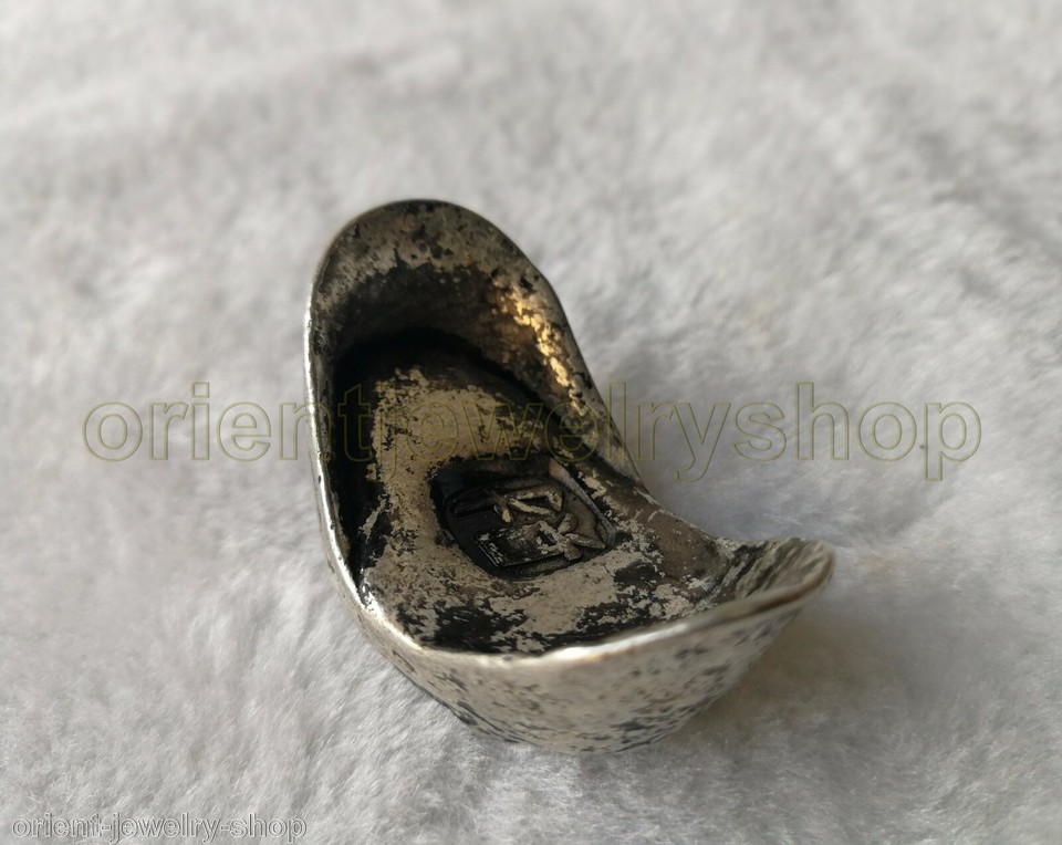 antique old Chinese Qing famous "Ingot" tibet silver ingots Figures ...