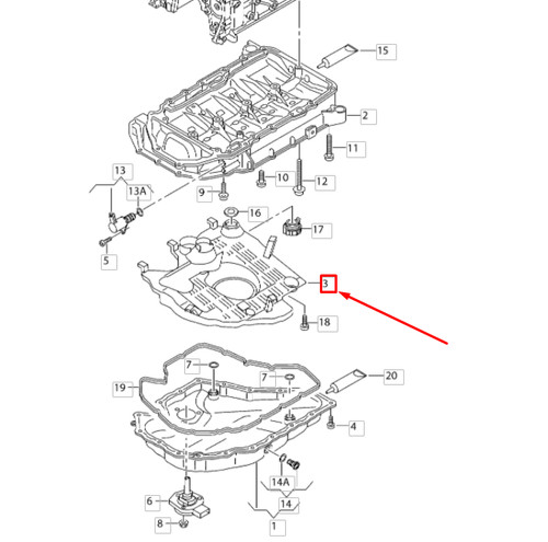 NEW VW BEETLE A5 ENGINE OIL SUMP BAFFLE INSERT 06K103138Q ORIGINAL NO🇺🇸 ...