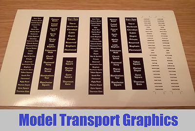 Blackpool Model Tram Destination Decals Self Adhesive 1/76 scale for ...