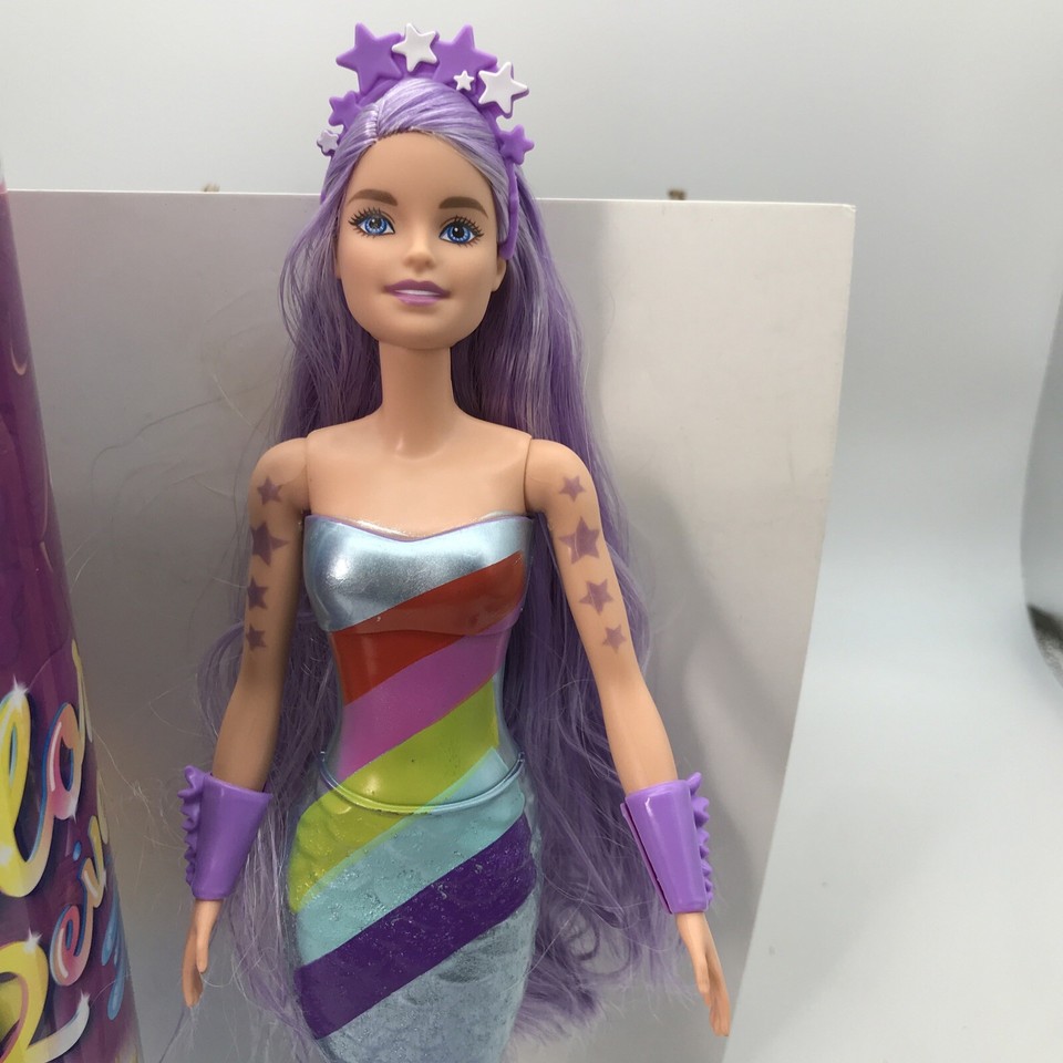 Barbie Color Reveal Purple Hair Mermaid 11.5" Doll Rainbow PURPLE ...