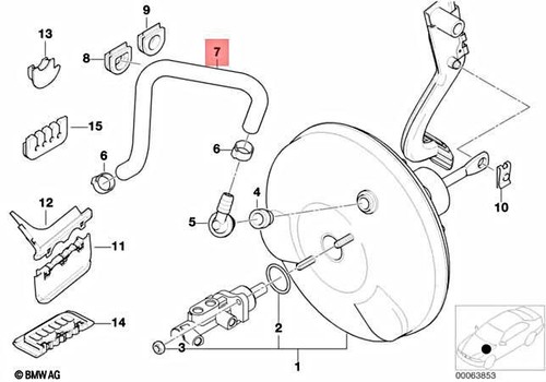 Genuine BMW E46 Cabrio Compact Brake Servo Unit Hose Elbow OEM ...