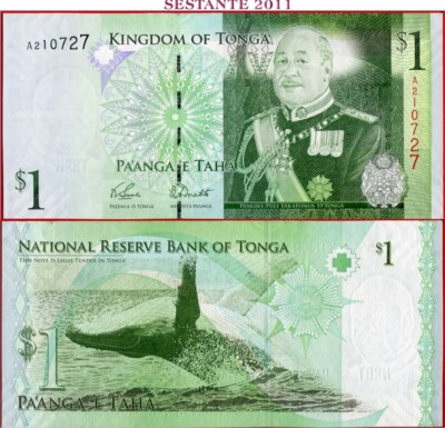 TONGA 1 PA'ANGA nd 2009 Prefix A First Sign P 37 (1) UNC free shipping ...