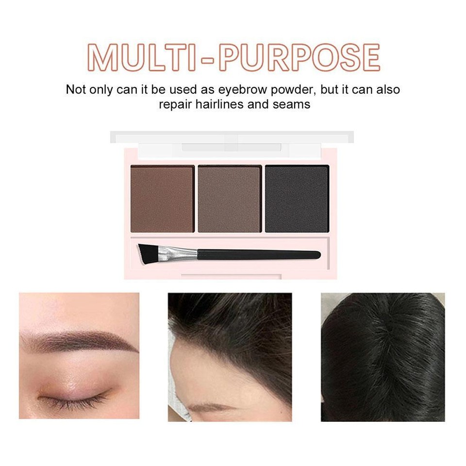 3 in 1 Eyebrow Powder Loose Powder, Waterproof Eyebrow Powder W/ Brush ...
