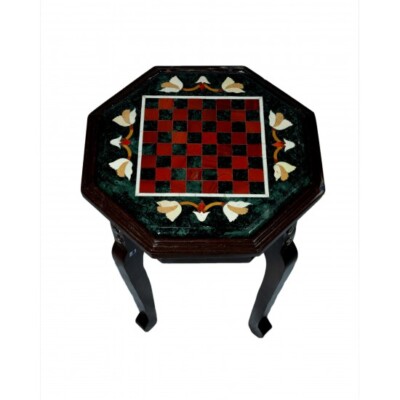 15"x15" Marble Chess Side Table Top Mosaic Inlaid Art Best Loved One ...