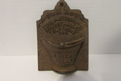 Heavy "LEHIGH VALLEY COAL" Cast Iron Match Holder JOHN REDDINGTON Wall ...