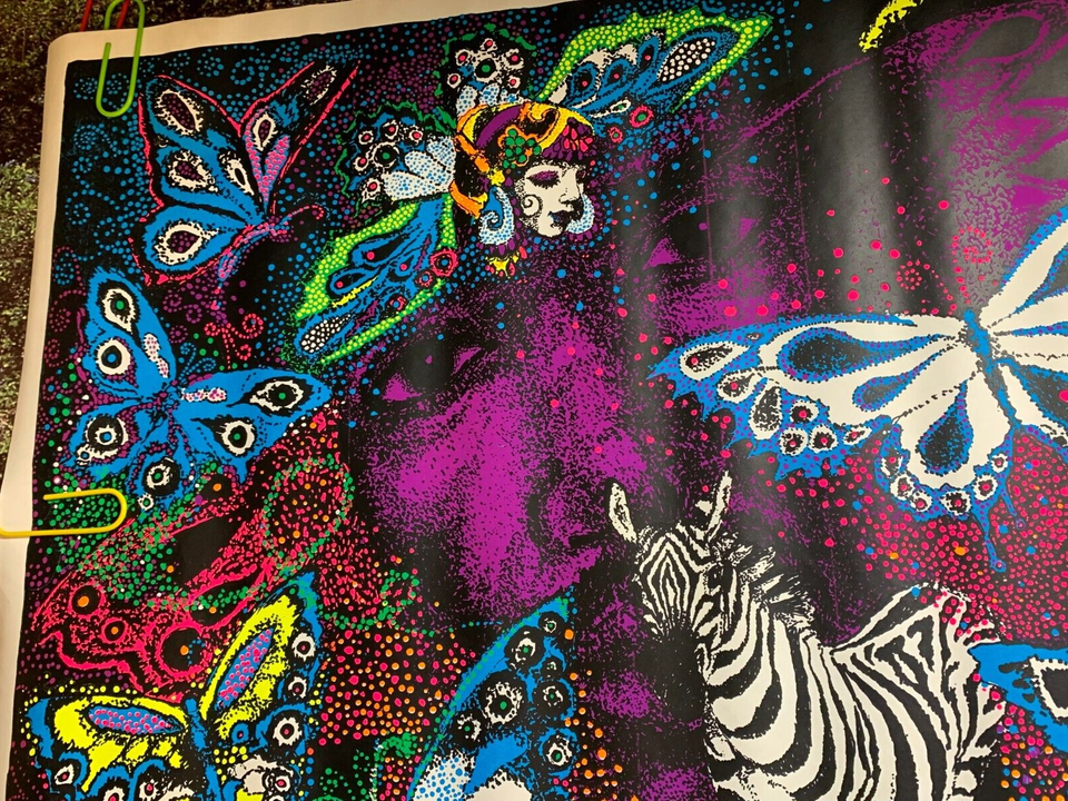 JIMI HENDRIX LITTLE WINGS VINTAGE 1972 BLACKLIGHT POSTER By AA SALES ...