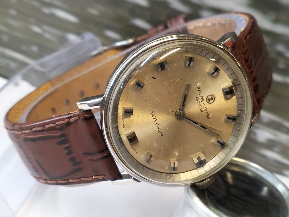 FAVRE-LEUBA SEA-CHIEF WINDING PATINA DIAL 61513 SWISS MEN'S FULL ...