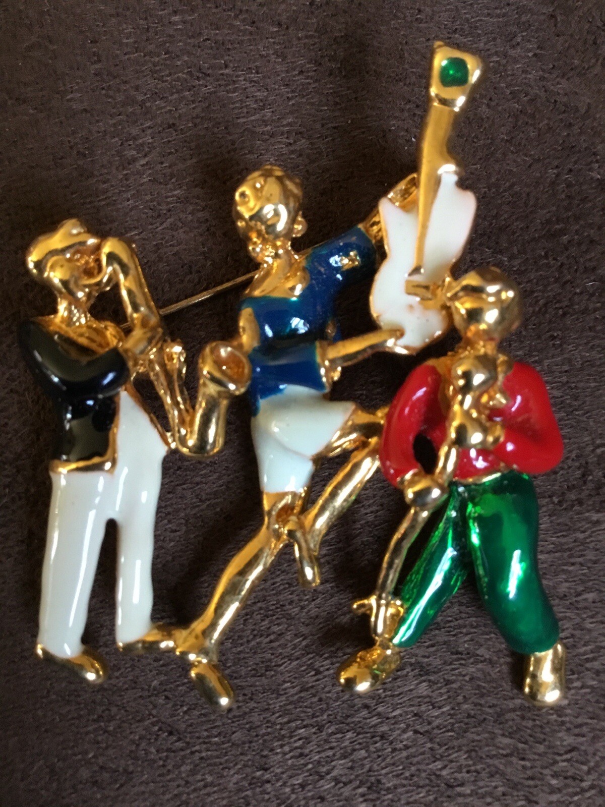Jazz Band Brooch Multi Color 3 Musicians Music | eBay