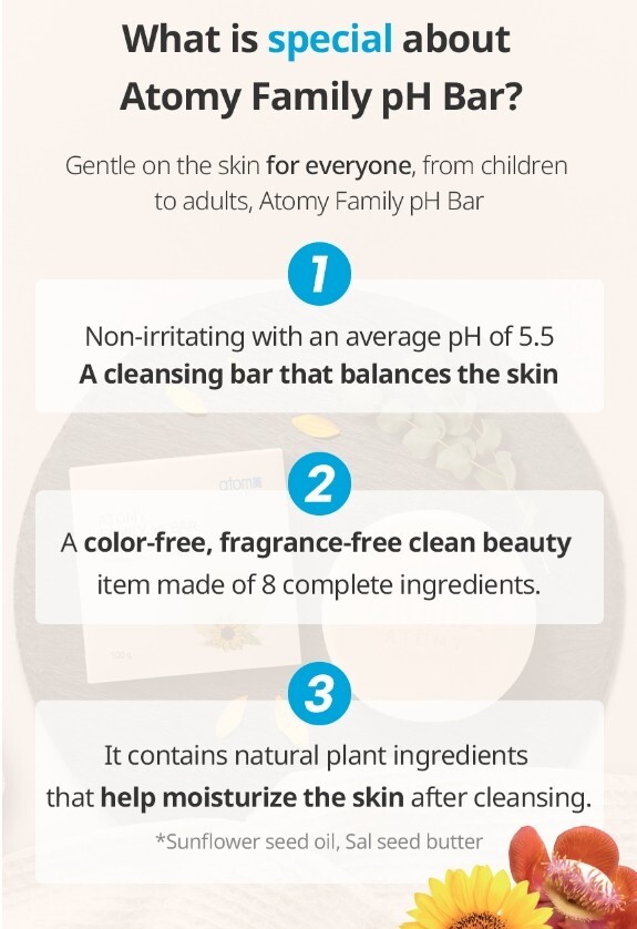 ATOMY Family pH Bar 100g Natural Moisture Soap Mild PH Prescription ...