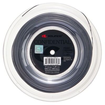 Solinco CONFIDENTIAL 17 1.20mm (dark silver) 656ft 200m Tennis String ...