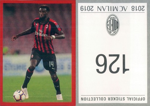 FIGURINA OFFICIAL STICKER COLLECTION MILAN COLLEZIONE 2018/19 N.126 ...