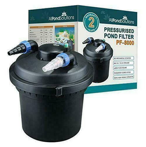 All Pond Solutions PF8000 Pressurised Pond Filter with UV Steriliser ...