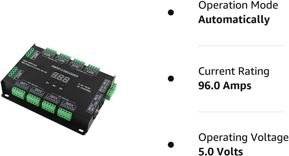 32 Channel 96A RGBW DMX 512 LED Decoder Controller DMX Dimmer DC5-24V ...