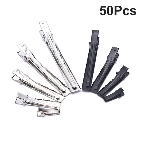 50PC Silver Tone Metal Alligator Clip Crocodile Clamps Spring Clip ...