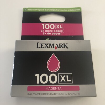 Lexmark #100XL High Yield Magenta Ink Cartridge 14N1070 Genuine New ...