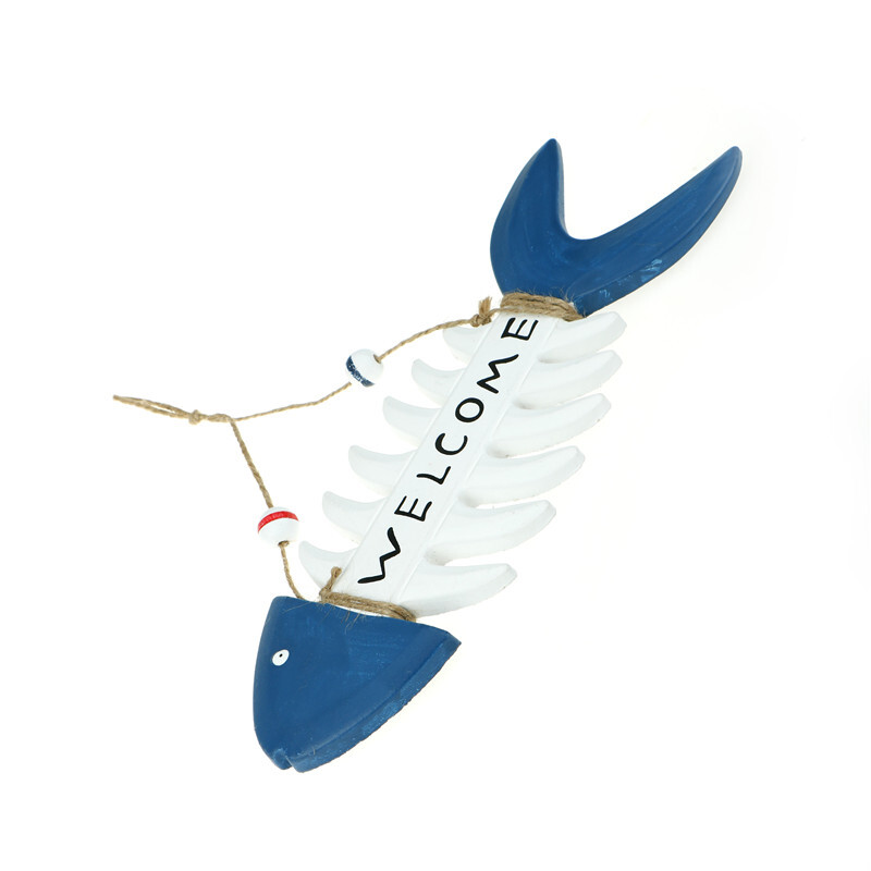welcome Fish skeleton Fish nautical wall Hanging Vintage Wood Sign ...
