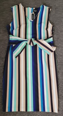 ECI Striped Dress with tie Size XL (14-16) | eBay Australia