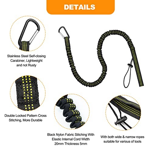 6-Pack Upgraded Tool Tethers Lanyard, Retractable Tool Tethering Kit ...