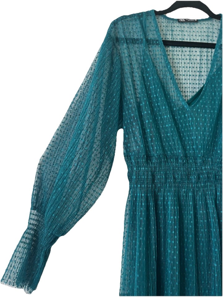 Emerald Green Maxi Long-sleeve Dress By Zara | eBay