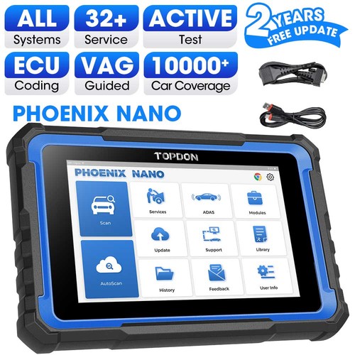 TOPDON Phoenix NANO-E Bi-Directional Online Coding Diagnostic Tool CAN ...
